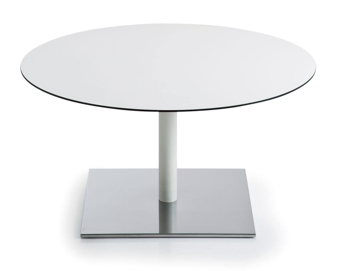 Niedriger runder Tisch mit Metallrahmen und Laminat | IDFdesign